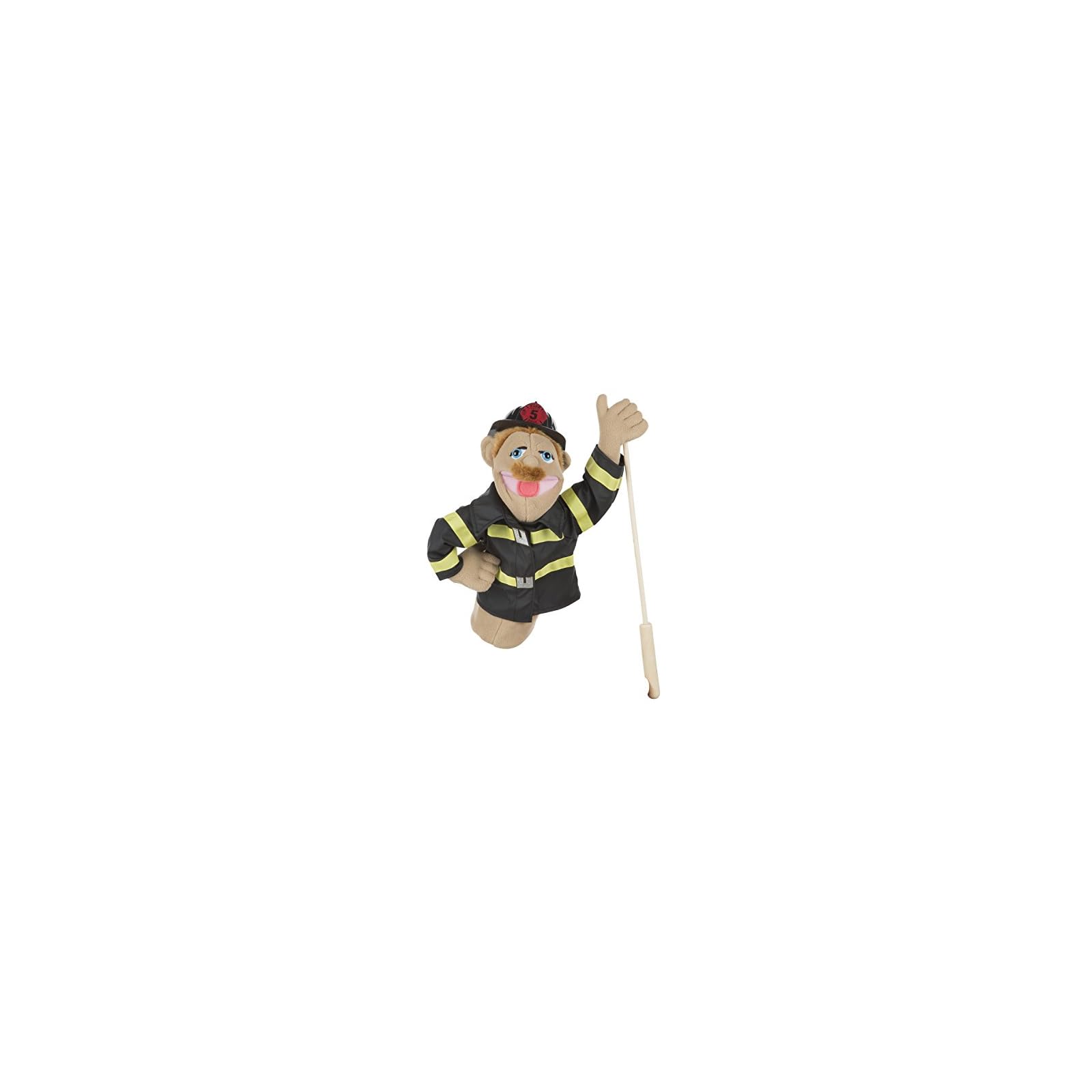 Melissa & Doug Firefighter Puppet with Detachable Wooden Rod (Puppets ...