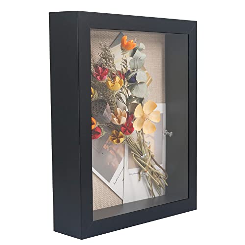 GraduatePro Shadow Box Frame 8x10 Display Case Black with Linen ...