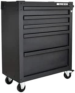 Geelong 5 Drawer Tool Trolley, Black : Amazon.com.au: Home Improvement