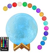 Amazon.com: Moon Lamp, LOGROTATE 16 Colors LED Night Light 3D Printing ...