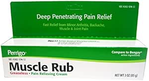 Perrigo Extra Strength Muscle Rub Cream, 3 oz Per Tube (5 Pack ...