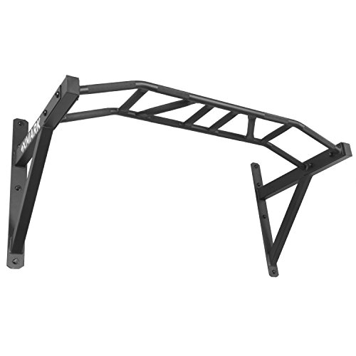 XMark Pull Up Bar, Wall Mounted Pull-Up Bar, Commercial Multi-Grip Wall ...