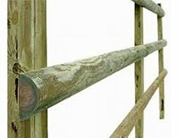 10 x 1.8m (6ft) by 100mm (4") Half Round Wooden Treated Fence Rails for ...