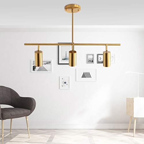KCO Lighting Flush Mount Ceiling Light Linear Pendant Light Ceiling Track Spotlight Gold 3-Light ...