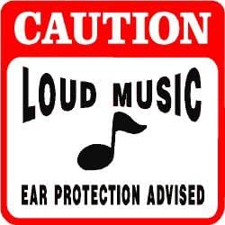 Amazon.com: CAUTION: LOUD MUSIC warning joke band sign : Home & Kitchen