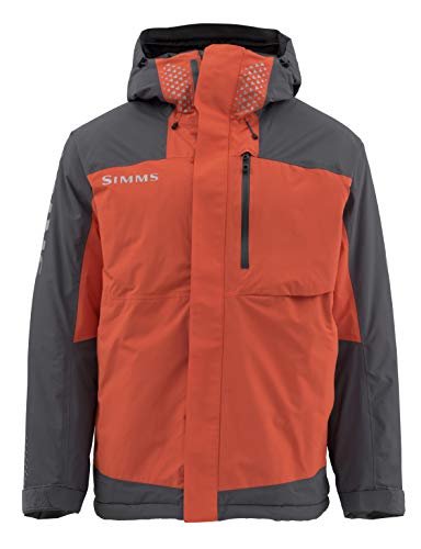 Simms Challenger Insulated Jacket, Waterproof Ice Fishing Coat, Flame ...