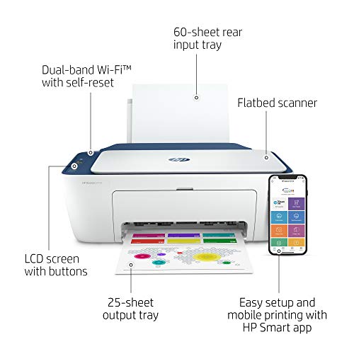 HP DeskJet 2732 Wireless All-in-One Compact Color Inkjet Printer ...