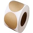 Amazon.com : 1.5” Natural Brown Kraft Stickers (500 Per Roll) - Round ...