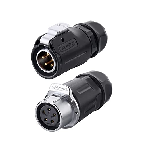 CNLINKO 5 Pin Power Industrial Circular Connector, Male Plug & Female ...