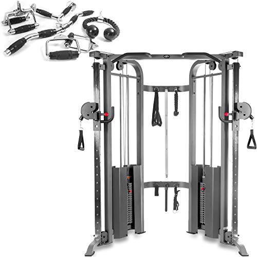 XMark Home Gym Functional Trainer Cable Machine, Dual Adjustable Pulley ...