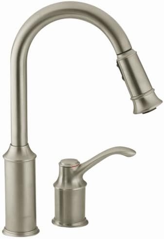 Moen 7590SL Aberdeen Single-Handle Kitchen Faucet with Pullout Spout ...