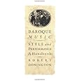 Baroque Music: Style and Performance: A Handbook: Donington, Robert ...