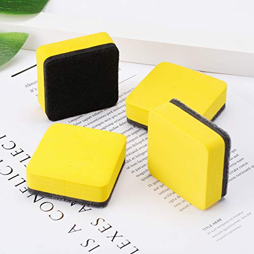 30 Pack Magnetic Whiteboard Dry Eraser Chalkboard Cleansers Wiper for Classroom Office (Yellow ...