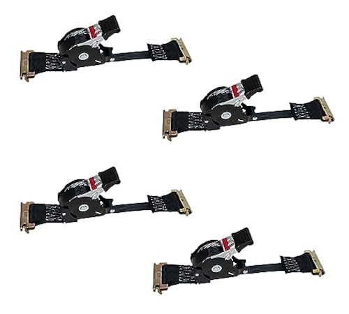 Mytee Products 1'' x 12' Retractable Ratchet Straps for E-Track - Auto ...