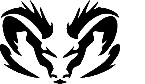 Buy DODGE RAM HEAD DECAL / dodge ram head stickers Black,White. 4"x5.5 ...