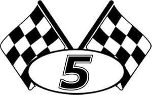 Amazon.com: Checkered Flag Nascar Racing Number 5 Graphic Car Truck ...