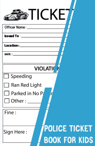 Mua Police Ticket Book for Kids: Police Officer Ticket Book for ...