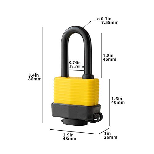 SECOLID Padlock Keyed Different Weatherproof Locks with Keys,40mm Heavy ...