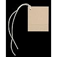 Amazon.com : 100 PERFORATED Blank KRAFT Hang Tags (1-3/4"x2-1/8") & 100 ...