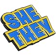 Amazon.com: She They Femme Nonbinary Bigender Enamel Pronoun Pin ...