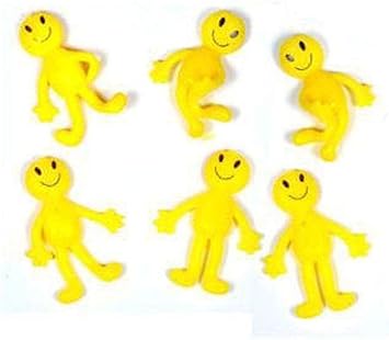 Pack of 40 x Yellow Stretchy Smiley Men / Man Party Bag Filler: Amazon ...