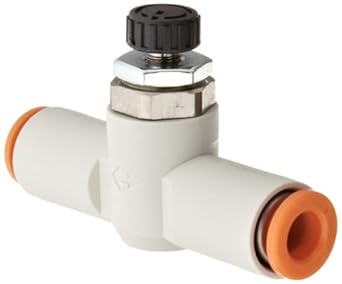 SMC AS Air Flow Control Valve, PBT & Nickel Plated Brass, In-Line, Low Speed, Push-to-Connect ...