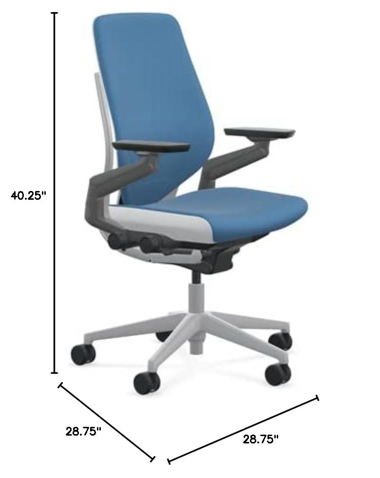 Steelcase Gesture Office Chair - Era Cobalt Fabric, High Seat Height ...