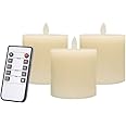 Amazon.com: Only-us Flameless Candles Set of 3 (3x3 inch) Flickering ...