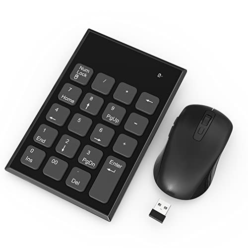 Wireless Numeric Keypad and Mouse Combo, 2.4 GHz Numeric Keypad Numpad ...