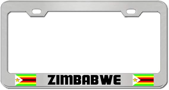 Amazon.com: Zimbabwe Flag Auto License Plate Frames Country Nations ...