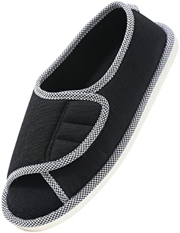 IIITHREE Women's Open Toe Diabetic Slippers with Moisture Wicking ...