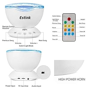 Rosetta Galaxy Projector Ocean Wave Night Light Projector, Baby Lullaby ...