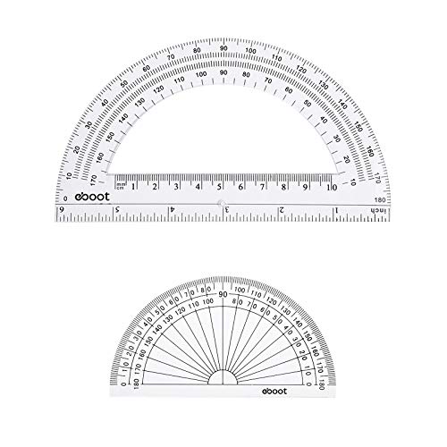 EBOOT-PROTRACTOR-01 eBoot Plastic Protractor 180 Degree, 4 Inch and 6 ...
