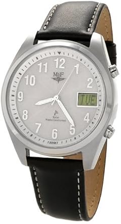 MSF Men's Solar Powered Radio Controlled Silver Watch SILC007: Amazon ...