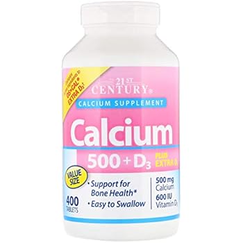 Amazon.com: 21st Century Calcium Plus Extra D Caplets, 500 mg, 90 Count ...