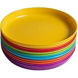 Amazon.com | Plaskidy Kids Plates - Set of 12 Children Plastic Plates ...