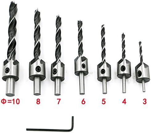 7 brocas en espiral HSS, brocas de madera fresa/broca para madera ...