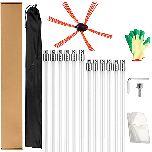 Suninlife Chimney Sweep Kit, 39FT Chimney Cleaning Kit with 12 Nylon ...