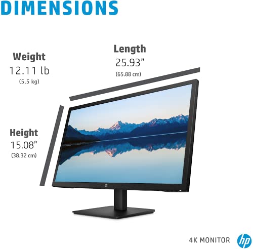 HP Newest 28-inch 4K UHD (3840 x 2160) LED Monitor, AMD FreeSync, 1ms ...