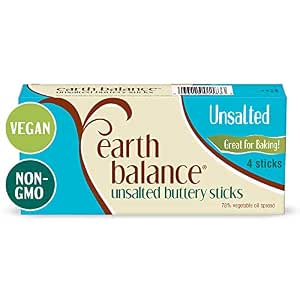 Earth Balance Unsalted Buttery Sticks, Vegan, 1 Lb. 4 Sticks, 16 Oz ...