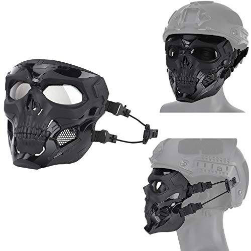 Senmortar Airsoft Mask Skull Masks with Clear PC Lens Full Face Skull ...