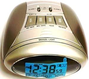 Amazon.com: Sharp Tech Radio Controlled Atomic Dual Alarm Clock : Home ...