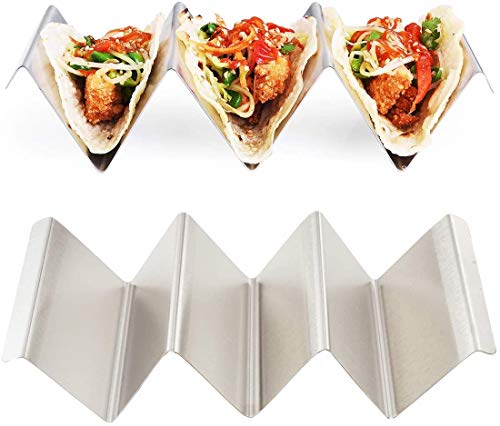 Taco Holder Stand,Set of 4 Stainless Steel Taco Tray,Stylish Taco Shell ...