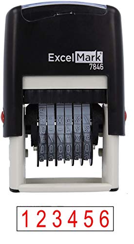 Number Stamp, Self Inking, Red Numbering Stamp, 6 Digit | Pricepulse