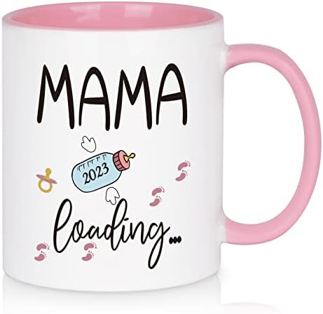 Livole Mum Mug, Du wirst Mama 2023, Mama Loading 2023, Gift Idea ...