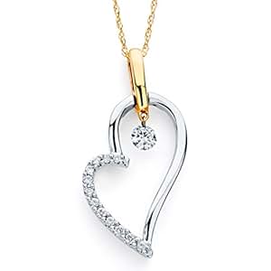 Amazon.com: Brilliance in Motion 14K White and Yellow Gold Dancing ...