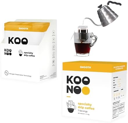 KOONOO Smooth | Medium Roast | 7 x 12g Sachets | Specialty Drip Coffee ...