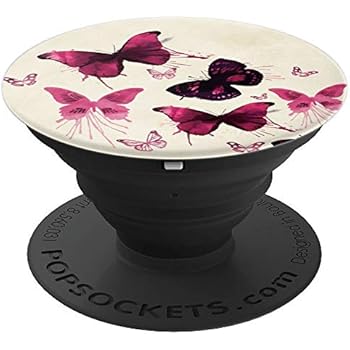 Amazon.com: Butterfly Pop Socket Purple Watercolor Marble Pink ...