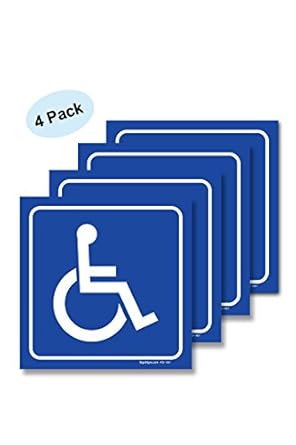 (4 Pack) Handicap Stickers - Disabled Wheelchair Vinyl Decal Sticker ...