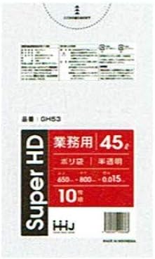Amazon | ポリ袋 45L HD 0.015×650×800mm 半透明 10枚×100冊 （1000枚） GH53 | ハウスホールドジャパン | 保存用バッグ・ポリ袋
